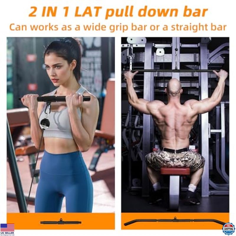 Cable Machine Attachment Set - LAT Pulldown Accessory for Strength ...