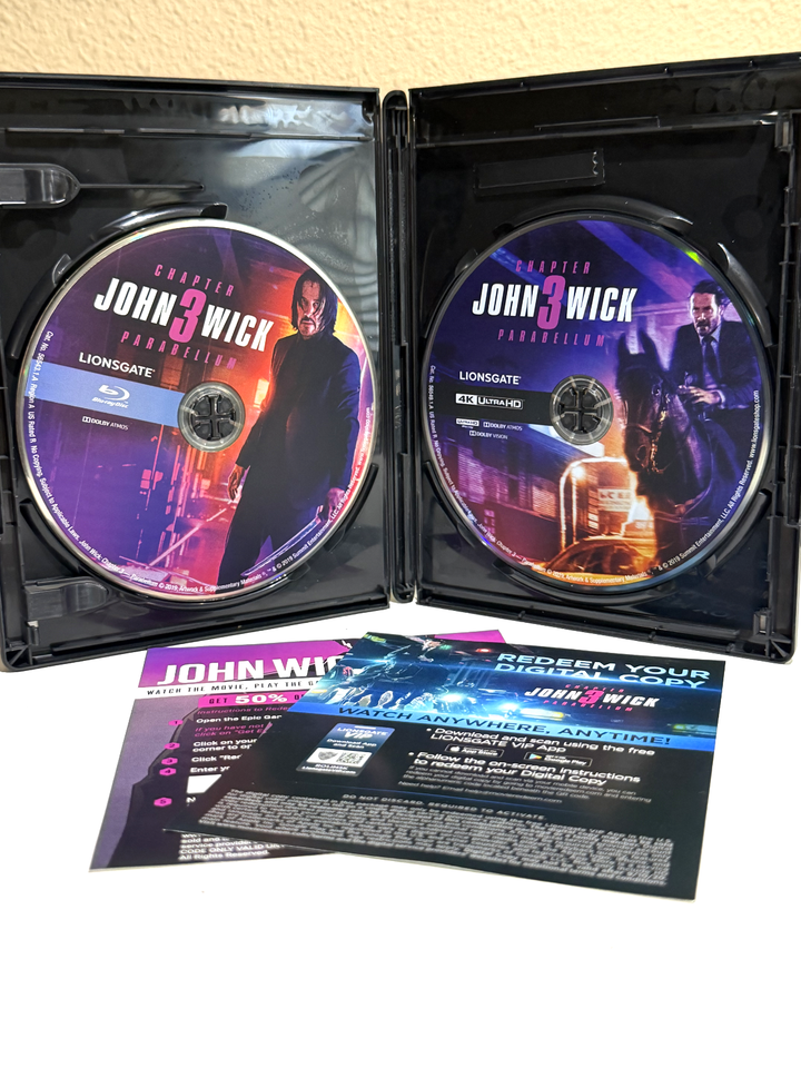 John Wick Chapter 3 Parabellum 4K Ultra + Blue Ray + Digital Copy | eBay