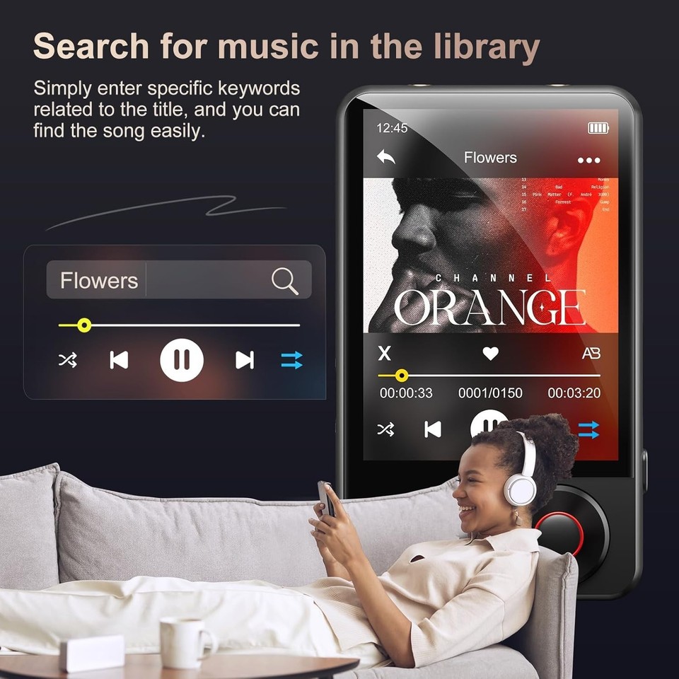 128GB MP3 Player with Bluetooth - D53 Portable MP3 Touch Screen Music ...