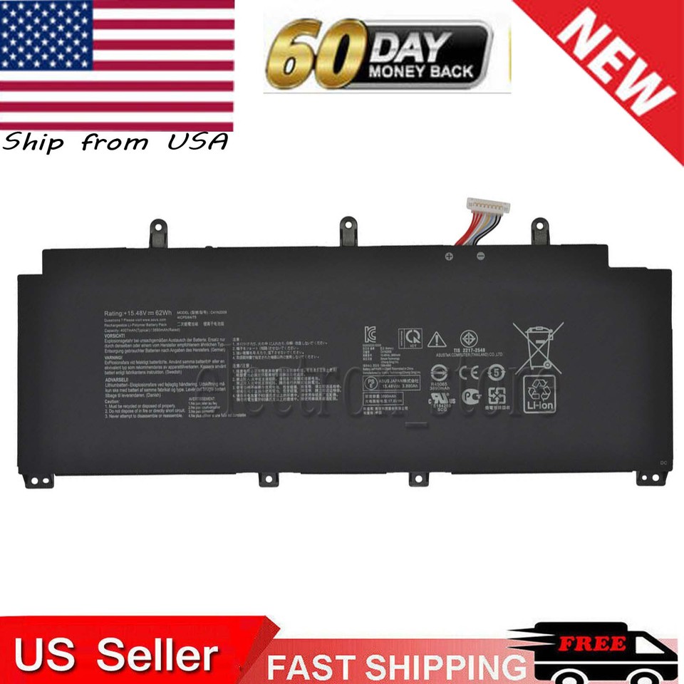 62Wh C41N2009 Battery For ASUS ROG Flow X13 GV301QC GV301QE GV301QH ...