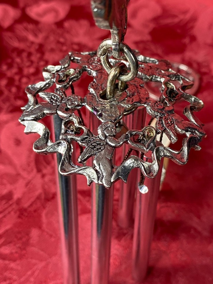 Whispering Winds Mini 13" Fine Pewter Angel Wind Chimes With Star ...