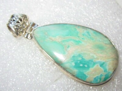 RARITÄT ECHTER Variszit VARISCIT VARISKIT Anhänger 925 Silber 48x23mm ...