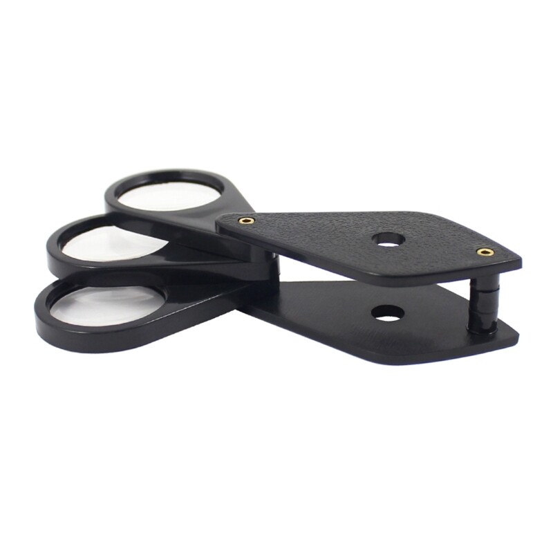 4x 8x 12x Magnifying Glass Handheld Foldable Triple Lenses Eye Loupe ...