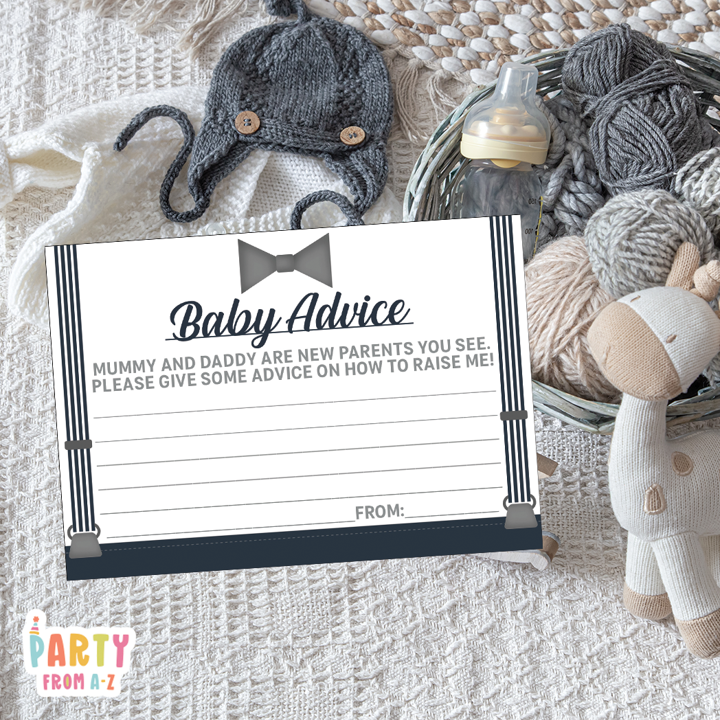 Baby Shower Baby Boy Advice Cards Little Bowtie Man | eBay Australia
