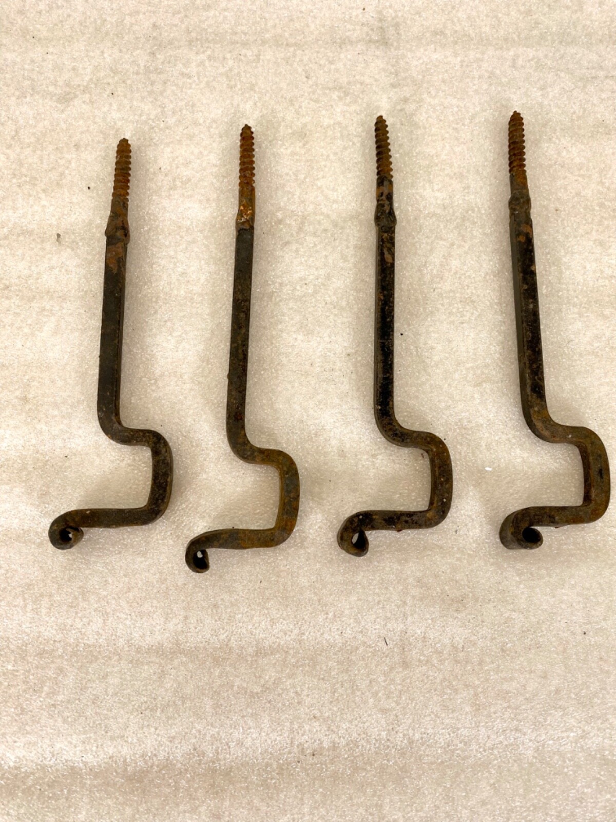 Antique Spanish 2 Pair Wrought Iron Curtain Rod Hooks | eBay