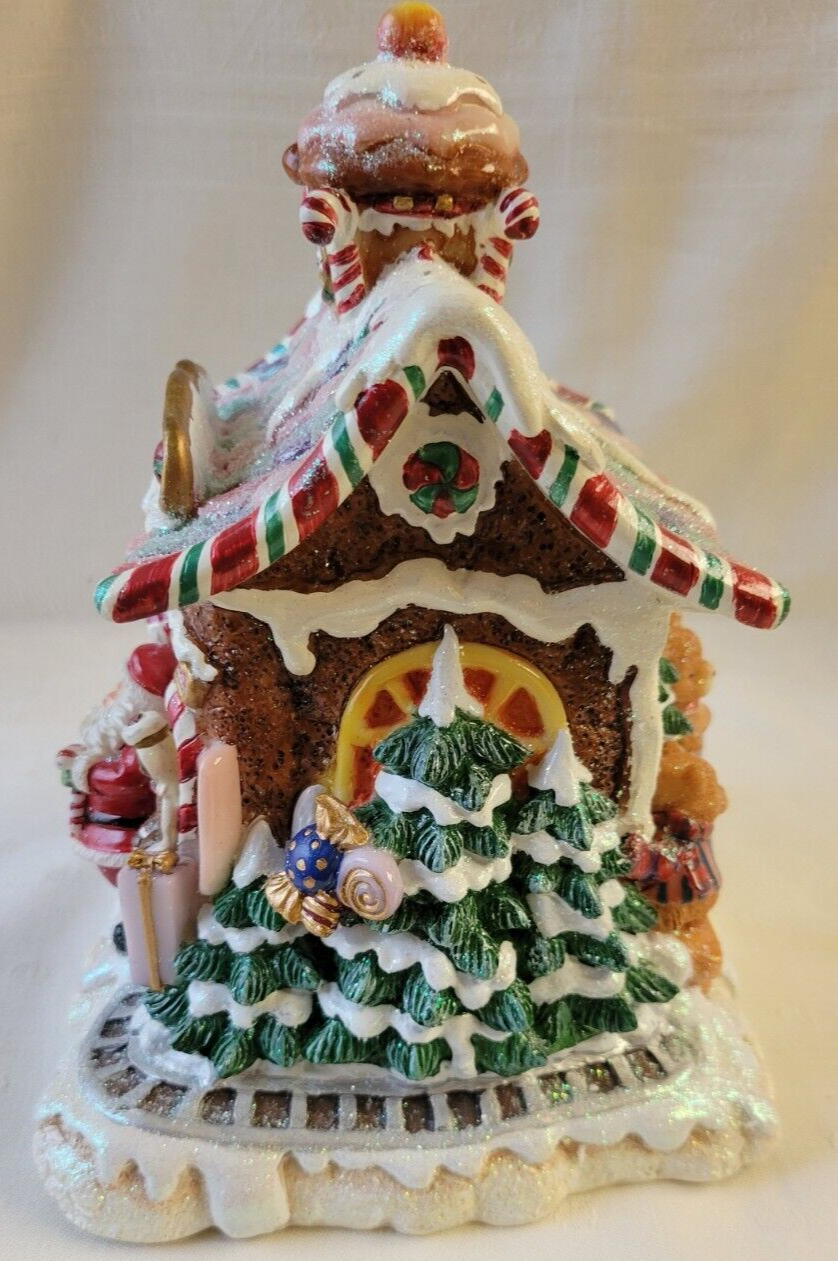 Fitz & Floyd 2002 Candy Lane Musical Gingerbread House Santa’s Railroad ...