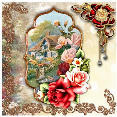 Beautiful Misty Morning Roses - large personalised card | eBay UK