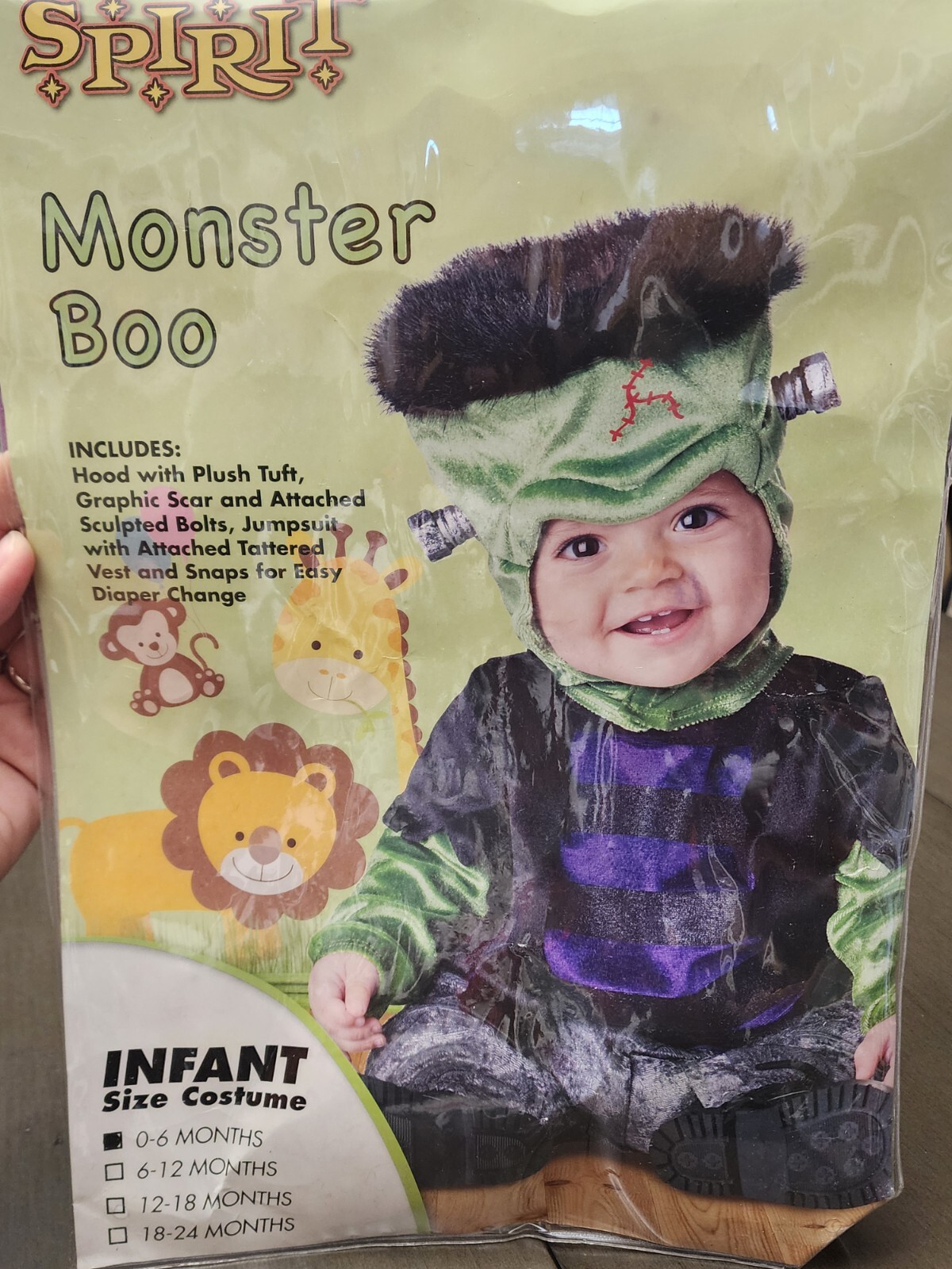Spirit Halloween Monster Boo Infant Costume Size 0-6 … - Gem