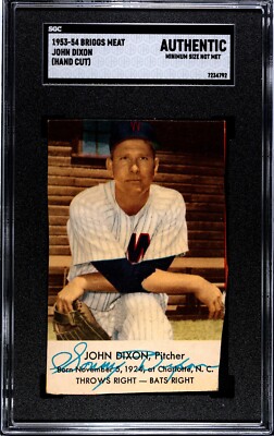RARE!! 1953-54 Briggs Meats SP John Dixon Washington Senators SHORT ...