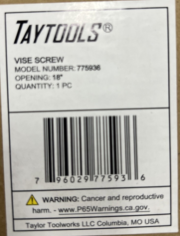 Workbench Leg Vise Screw with 3 TPI Acme Threads 18" Capacity | eBay