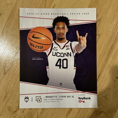 2024 UCONN MENS BASKETBALL ROSTER CARD CONNECTICUT HUSKIES ANDRE ...