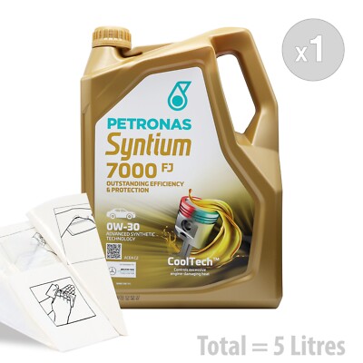 PETRONAS Syntium 7000 FJ 0W-30 Car Engine Oil Service Kit 5 LITRES 5L ...
