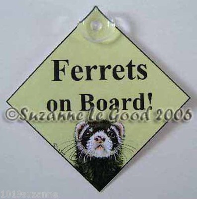 Ferret sign art Ferrets on board car sign from original painting ...