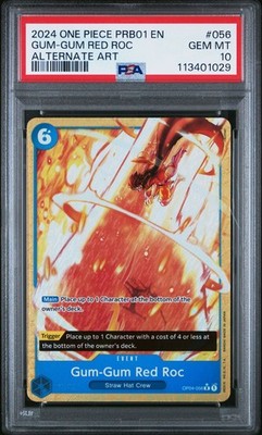 One Piece Gum-Gum Red Roc Alt Art PRB01 OP04-056 PSA 10 | eBay