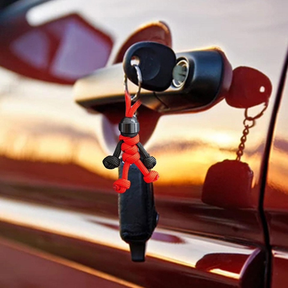 Car Biker Helmet Pendant Keychain Braided Rope Paracord N W E D3O4 | eBay