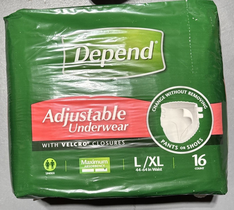48 COUNT~3@16 each~DEPENDS PROTECTION with TABS~MAXIMUM ABSORBENCY ...