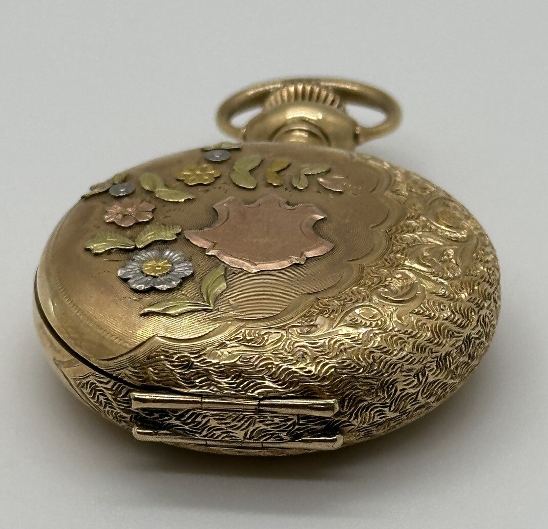 Elgin Hunting Pocket Watch Solid Gold 14k Ornate Watch 15 Jewels | eBay