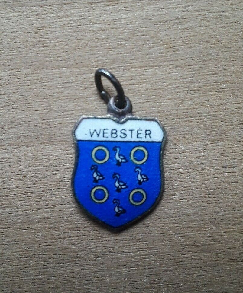 Webster Coat of Arms / Family Crest Silver Plated Enamel Charm | eBay