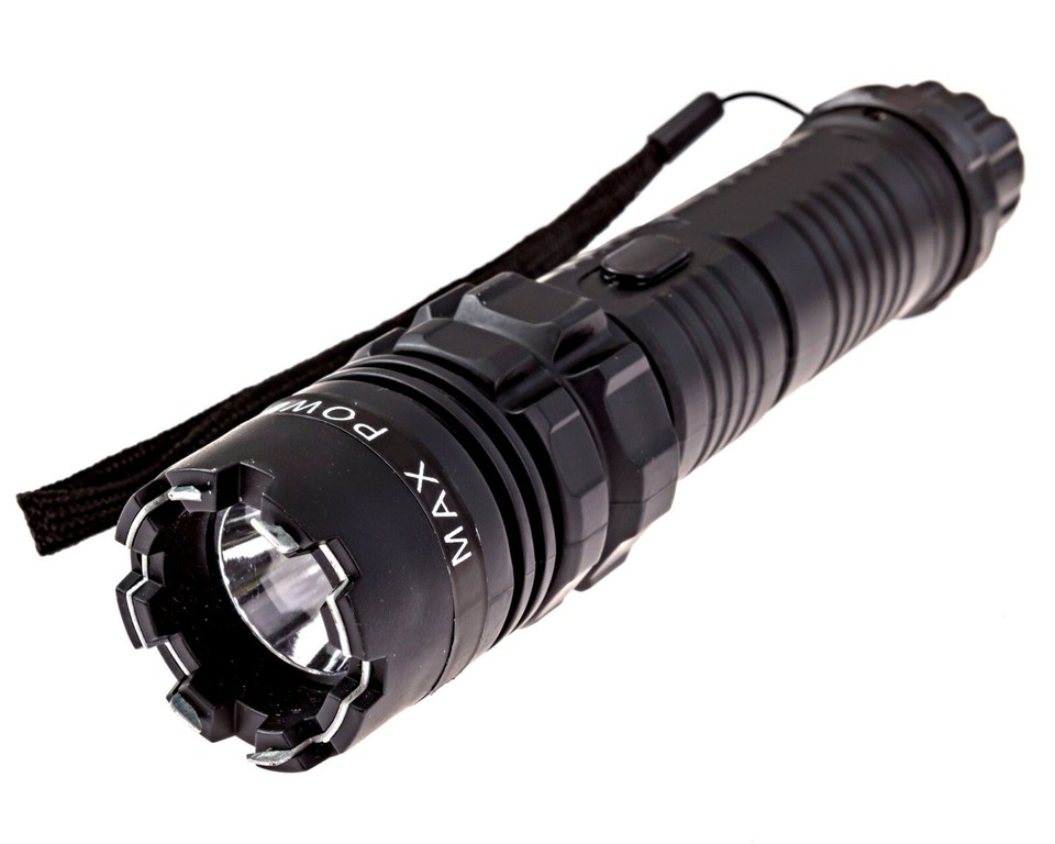 Tactical Military High Stun Gun Rechargeable LED Flashlight Self ...