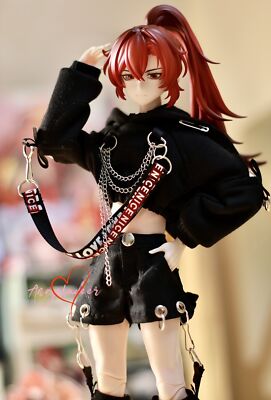 1/6 1/4 Puyoo 1/3 Uncle ID BJD PUNK Clothes Outfit Cropped Hoodie Cargo ...