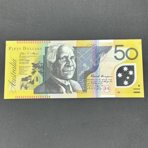 2008 AUSTRALIAN $50 DOLLAR BANKNOTE STEVENS /HENRY - FIRST PREFIX - AA ...