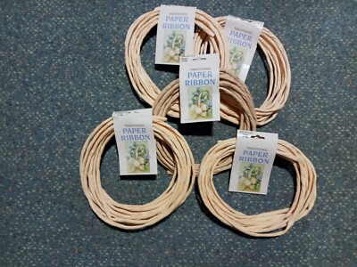 Twisted Paper Ribbon Rope, 5 Lot, 6 yds each 4 peach 1 mauve Buy Now ...
