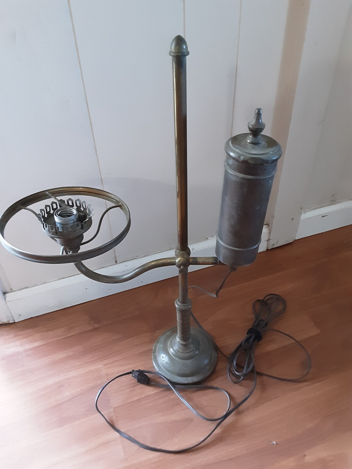 Antique Brass Student Gas Table Lamp Light 19th Century converted ...