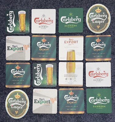 16 x Carlsberg Beer Mats - Beer Coasters - Home Bar / Home Pub | eBay UK