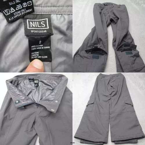 NILS Snow Pants Womens 2 Gray Relaxed Fit Insulated Snowboard Ski ...
