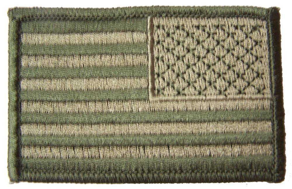 GREEN CAMO AMERICAN FLAG right arm PATCH P9001 NEW 3" BIKER EMBROIDERED ...