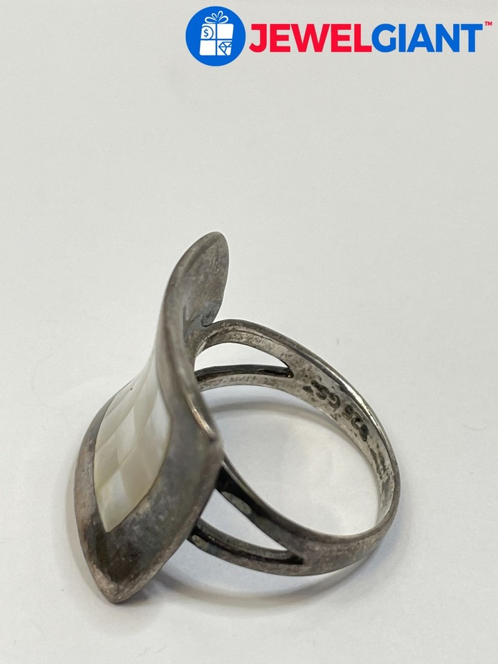 STERLING SILVER GSJ MOTHER OF PEARL RING SIZE 6.00 7.0G #GC498 | eBay