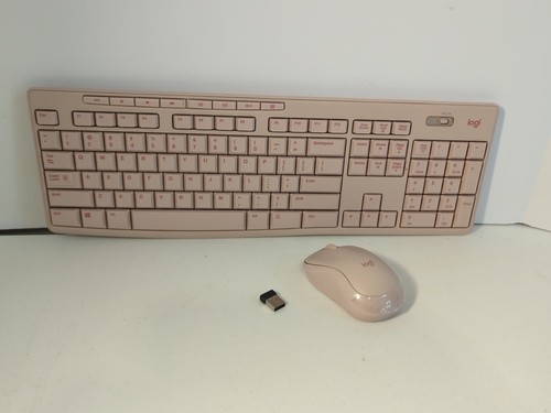 LOGITECH Mouse & Wireless Keyboard PINK with USB Dongle / Receiver | eBay