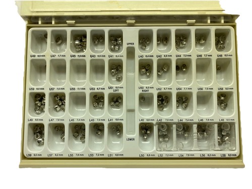 3M ISO-FORM Temporary Bicuspid Metal Crowns Lot of 123 with Case Free ...