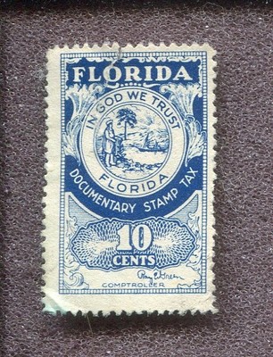 State Revenue Stamp - Florida Documentary Stamp Tax - 10 Cents | eBay