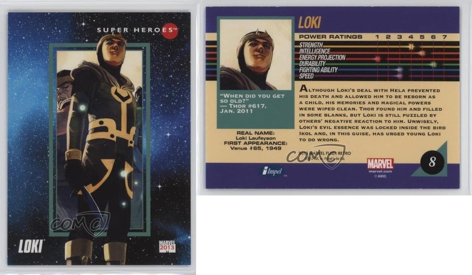 2013 Marvel Fleer Retro 1992 Universe Loki #8 09q5 | eBay