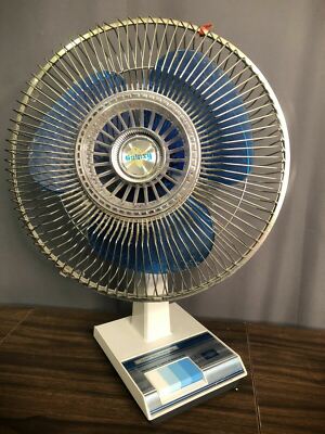 Galaxy 12" Translucent Blue Blades Vintage Oscillating Fan 3 Speed ...
