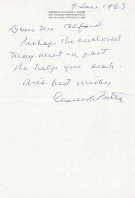 CHARLES L. BOLTE - AUTOGRAPH LETTER SIGNED 01/09/1968 | eBay