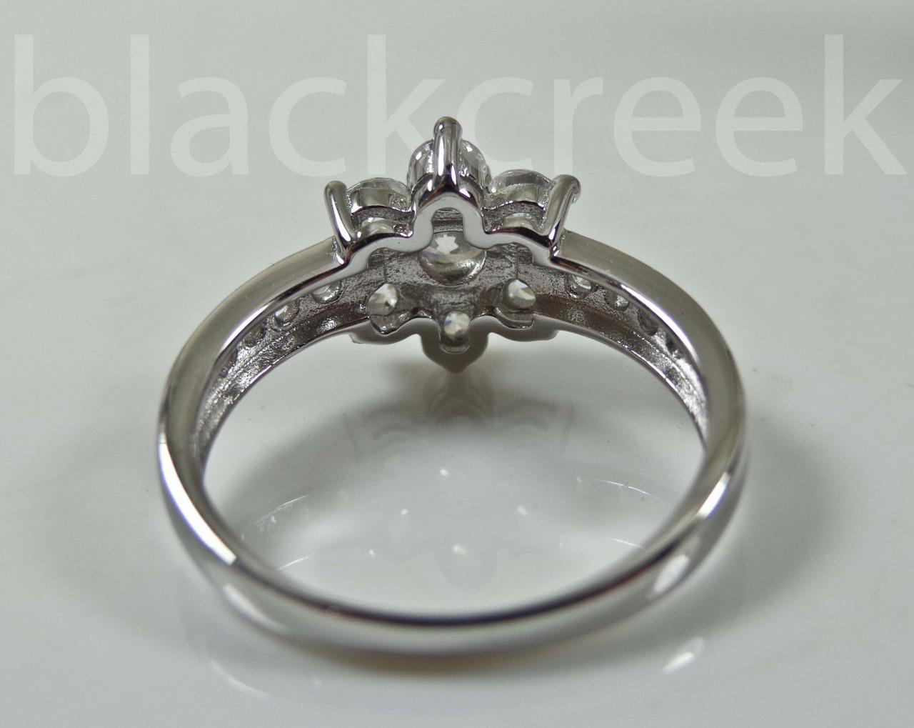 Round White CZ Sterling Silver Cluster Ring Sz 4/4.5/5/5.5/6/8/9/10 | eBay