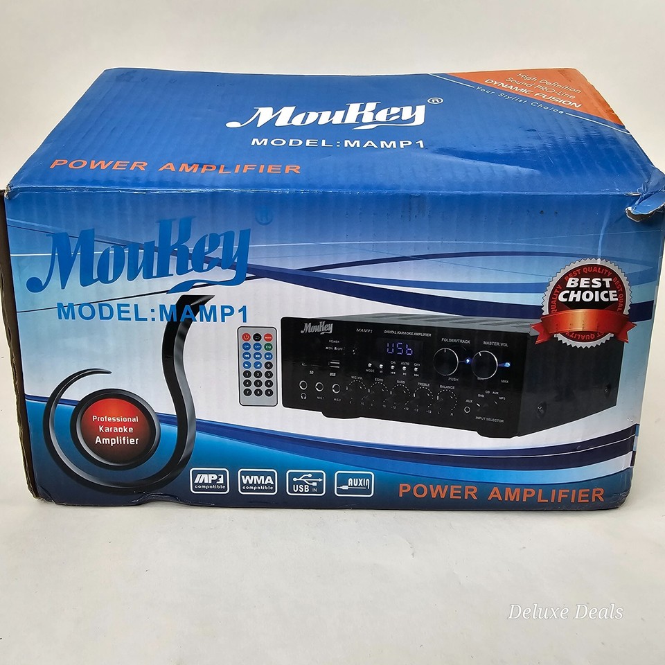 Moukey | MAMP1 Professional Karaoke Amplifier, Power System Output 220W ...
