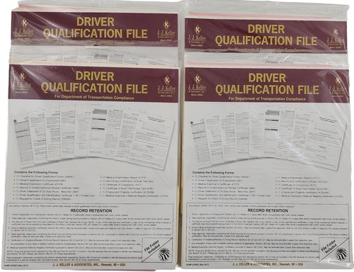 Lot of 4 JJ Keller 18MP (47997) Driver Qualification File Packets 2015 Ed | eBay
