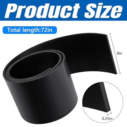 Universal Snow Plow Blade Flap - 72”x 8”x 1/4” Rubber Snow Deflector 8 ...