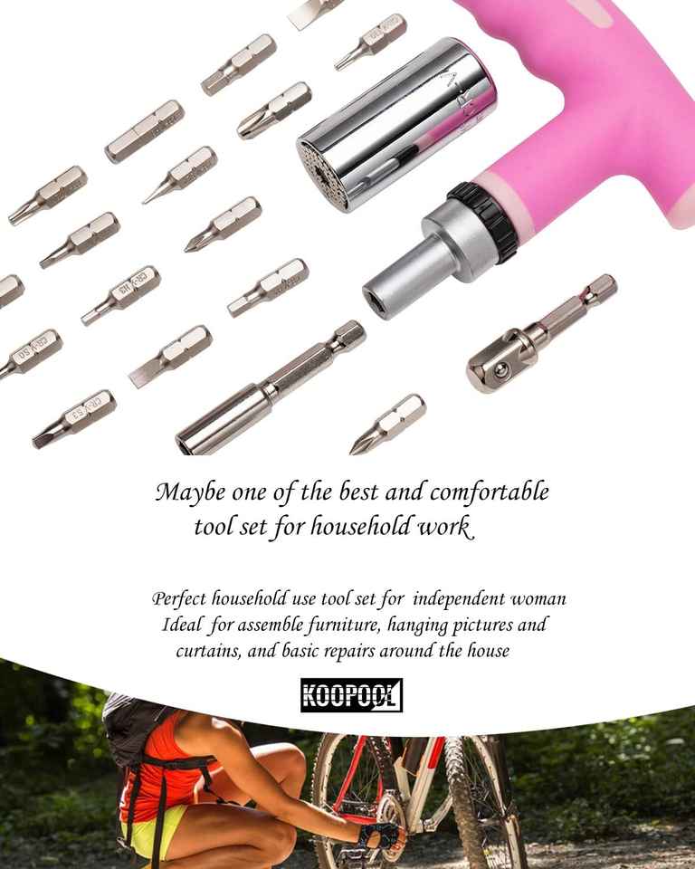 Universal Socket Tool Set, Super Socket Uncrew Any Bolt - Pink ...