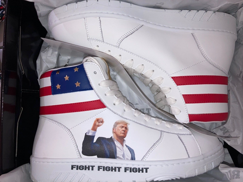 Donald Trump FIGHT FIGHT FIGHT High-Tops Size 10 W 11.5 Limited Edition ...