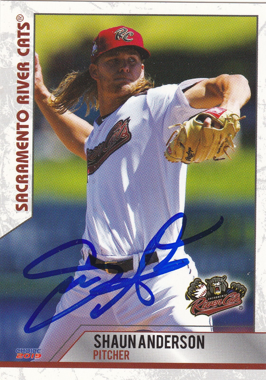 SHAUN ANDERSON SACRAMENTO RIVER CATS SIGNED BASEBALL CARD PADRES ...