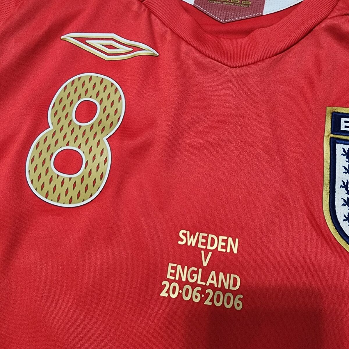 2006 Umbro England Away Long Sleeve Soccer Jersey Frank 2006 Umbro England Away Long Sleeve Soccer Jersey Frank