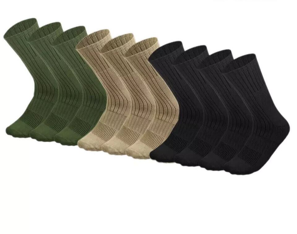 4 Pairs Men Army Military Boot Socks Combat Tactical Trekking Hiking 10 ...