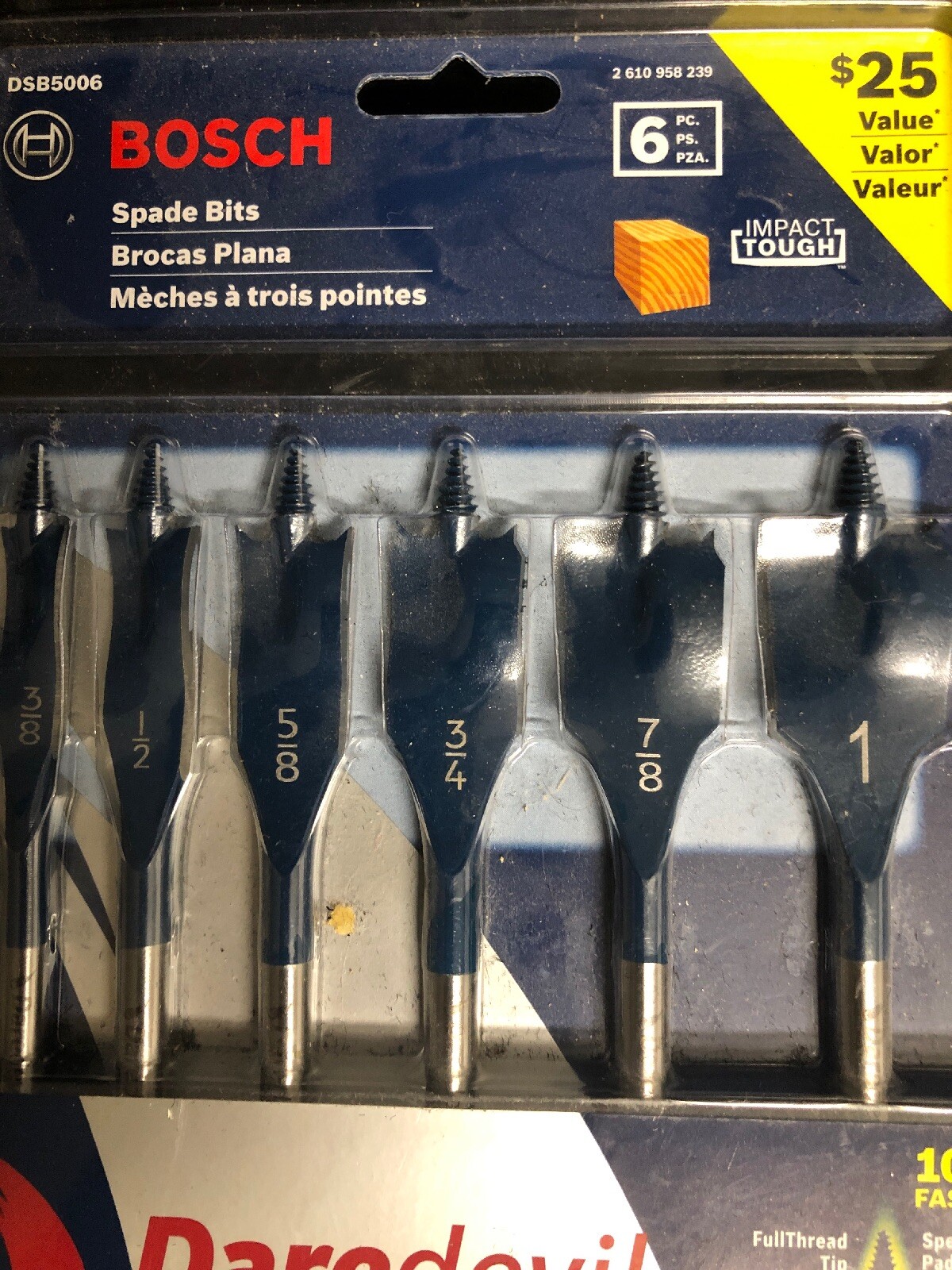 BOSCH Daredevil Spade Bits Set (6-Piece) from 3/8" to 1" DSB5006 | eBay