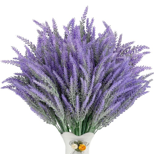 26 Bundles Lavender Artificial Plants Outdoor, Fake Lavender Artificial ...
