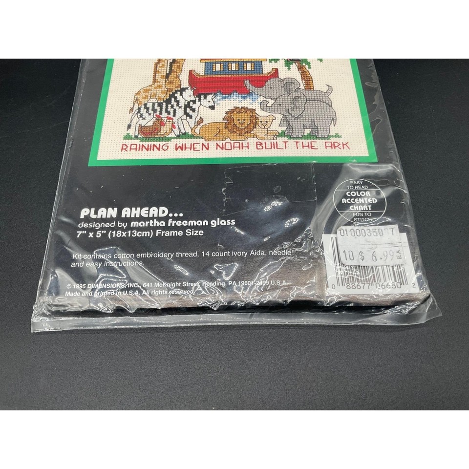 Dimensions Plan Ahead Cross Stitch Kit Noah Ark Animals With Funny ...
