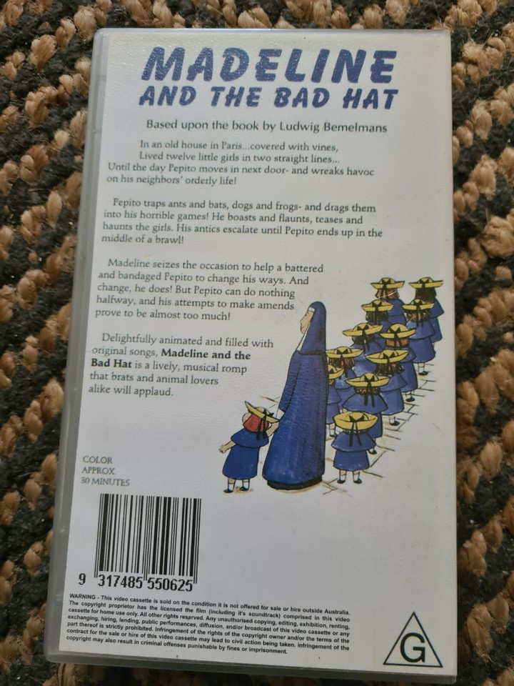 Vintage Madeline & the bad Hat Pepito movie VHS Video rare original ...